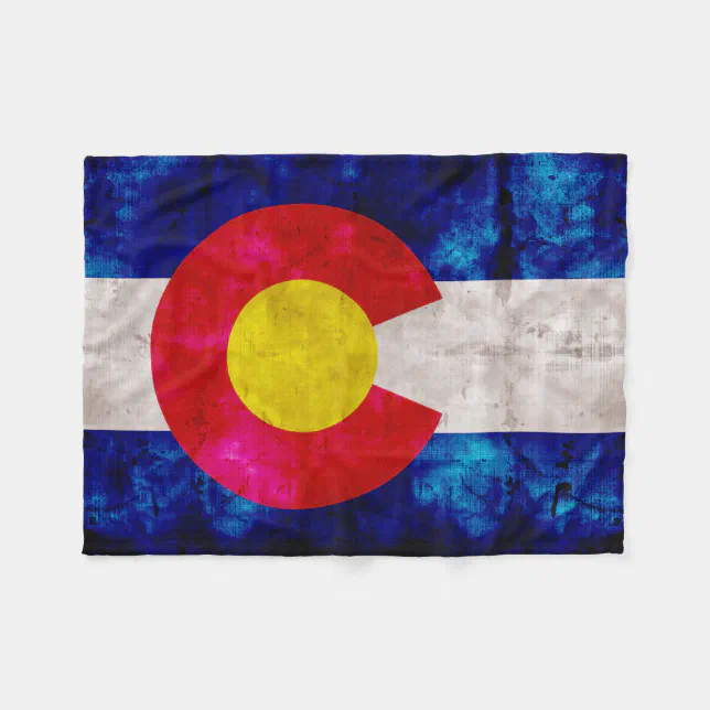 Weathered Vintage Colorado State Flag Fleece Blanket | Zazzle