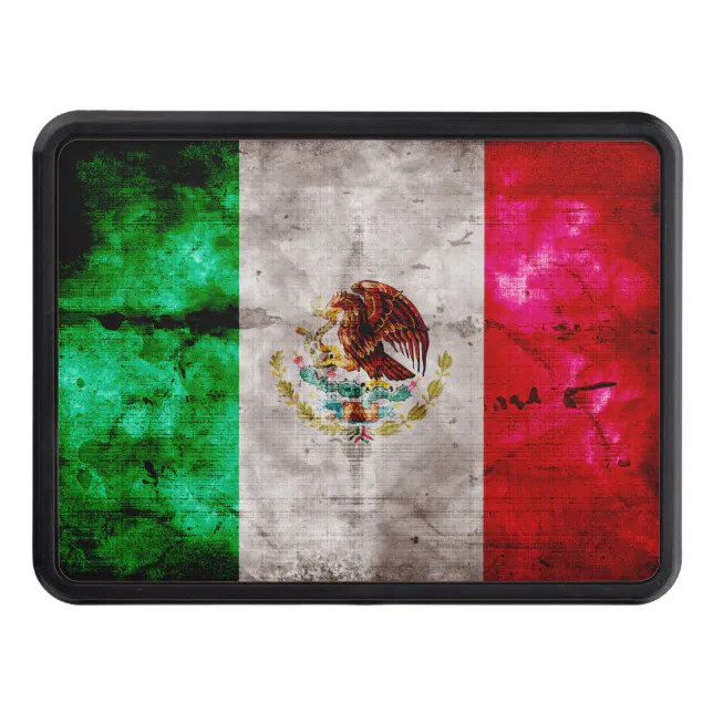 Weathered Vintage Mexico Flag Trailer Hitch Cover | Zazzle