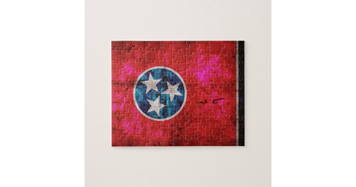 Weathered Vintage Tennessee State Flag Jigsaw Puzzle | Zazzle