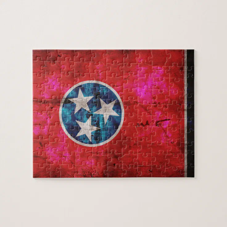 Weathered Vintage Tennessee State Flag Jigsaw Puzzle | Zazzle