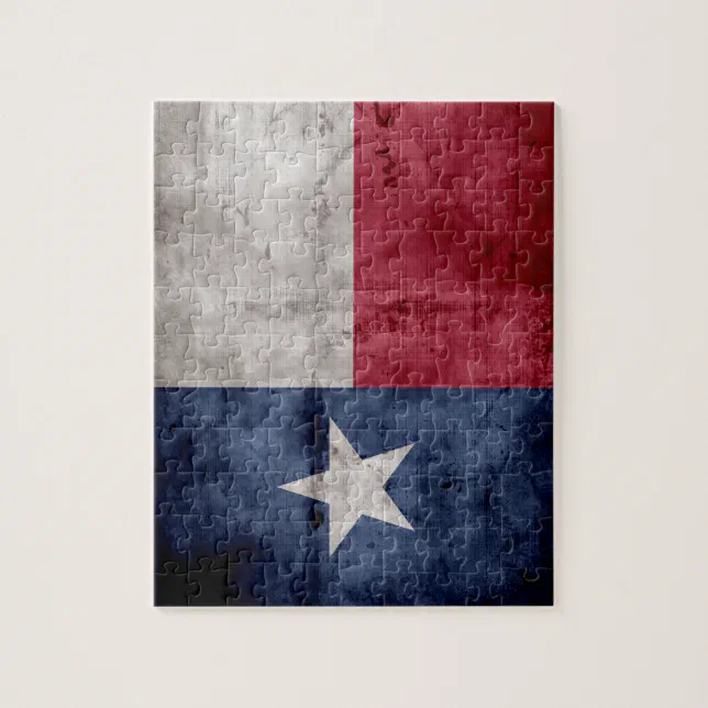 Weathered Vintage Texas State Flag Jigsaw Puzzle | Zazzle
