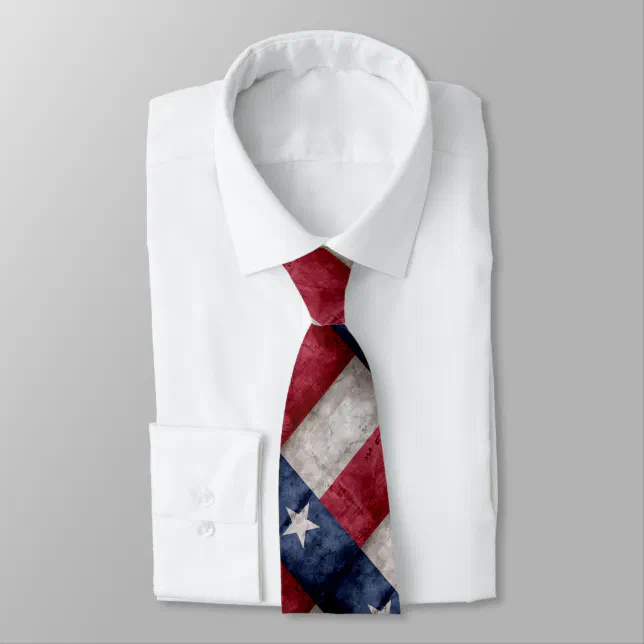 Weathered Vintage Texas State Flag Tie | Zazzle