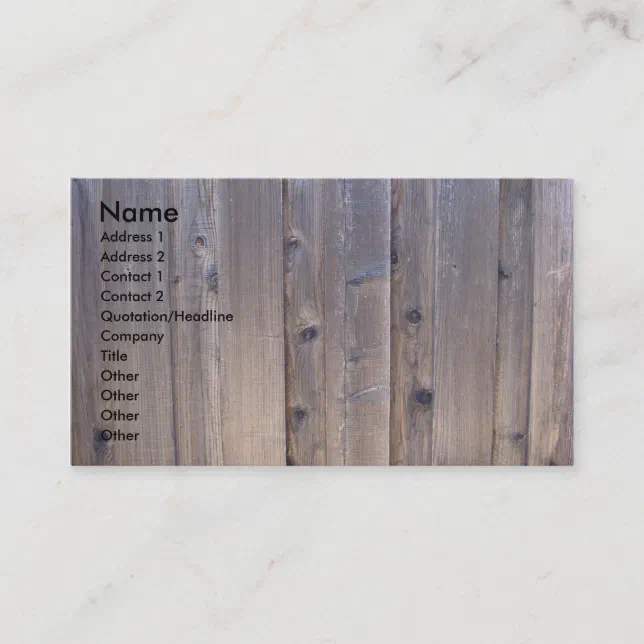 Weathered Wood Fence Business Card | Zazzle