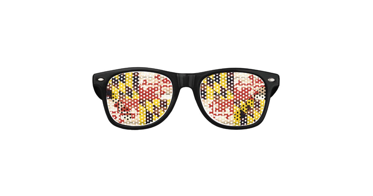 Weathered wood Maryland flag glasses | Zazzle