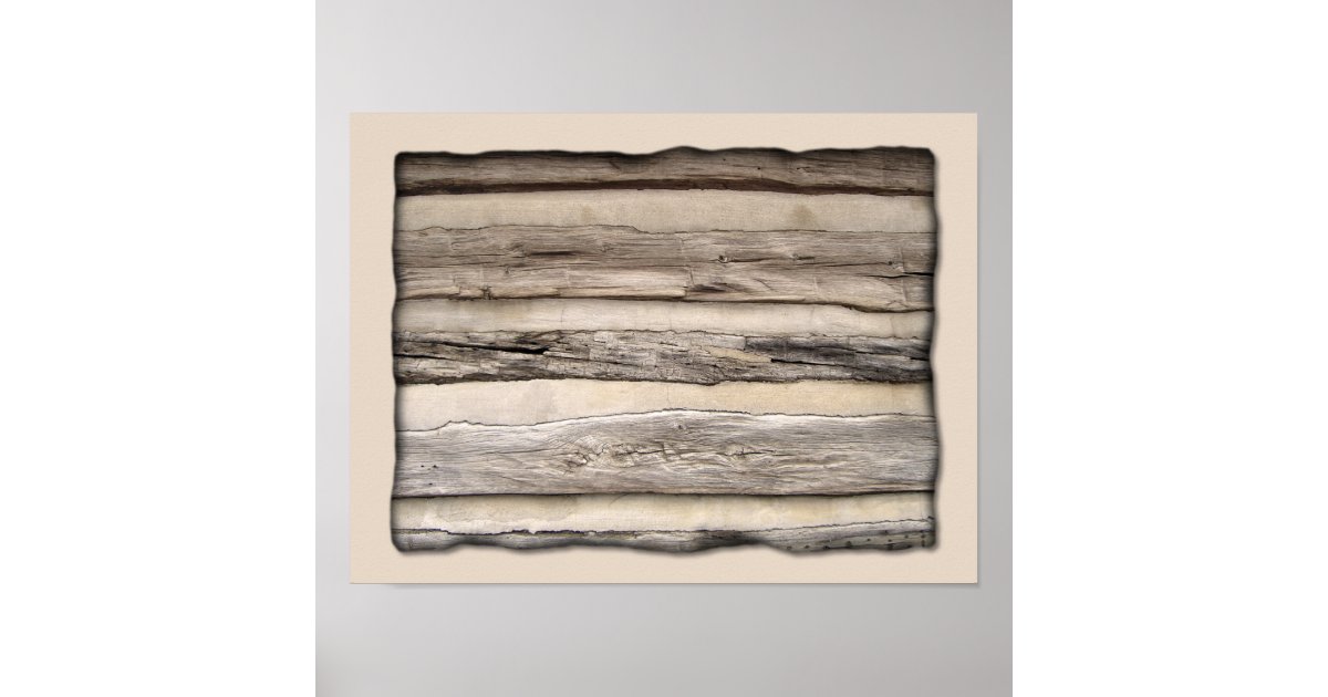 Weathered Wood Planks Poster | Zazzle