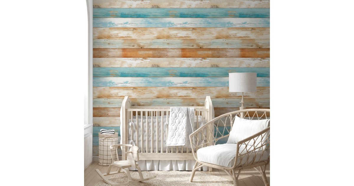 Weathered Wood Repeat Pattern Wallpaper | Zazzle