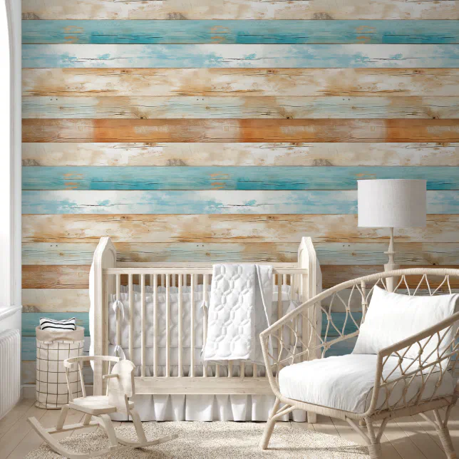 Weathered Wood Repeat Pattern Wallpaper | Zazzle