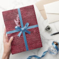 Weathered Wood Texture Cranberry Wrapping Paper | Zazzle