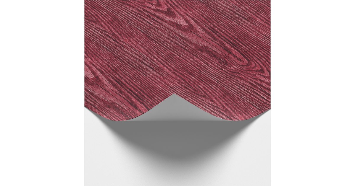 Weathered Wood Texture Cranberry Wrapping Paper | Zazzle