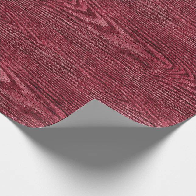 Weathered Wood Texture Cranberry Wrapping Paper | Zazzle
