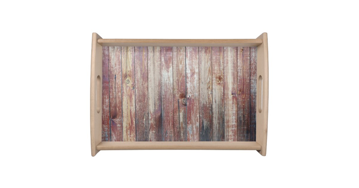 Weathered Wood Wall Texture Serving Tray | Zazzle