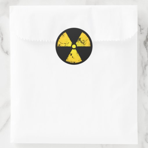 Weathered Yellow Radiation Symbol Sticker | Zazzle