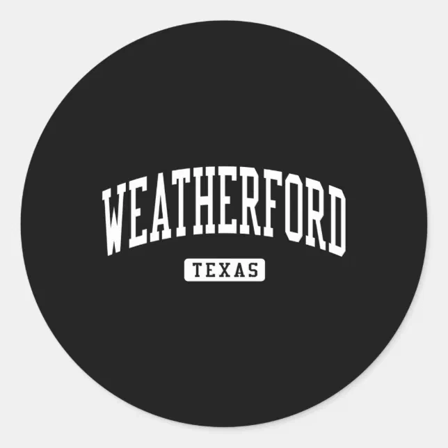 Weatherford Texas Tx Athletic Sports Classic Round Sticker | Zazzle