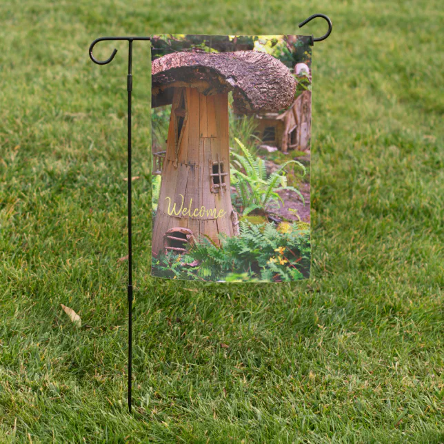 Weatherproof Fairy Scene Personalize Welcome Garden Flag | Zazzle