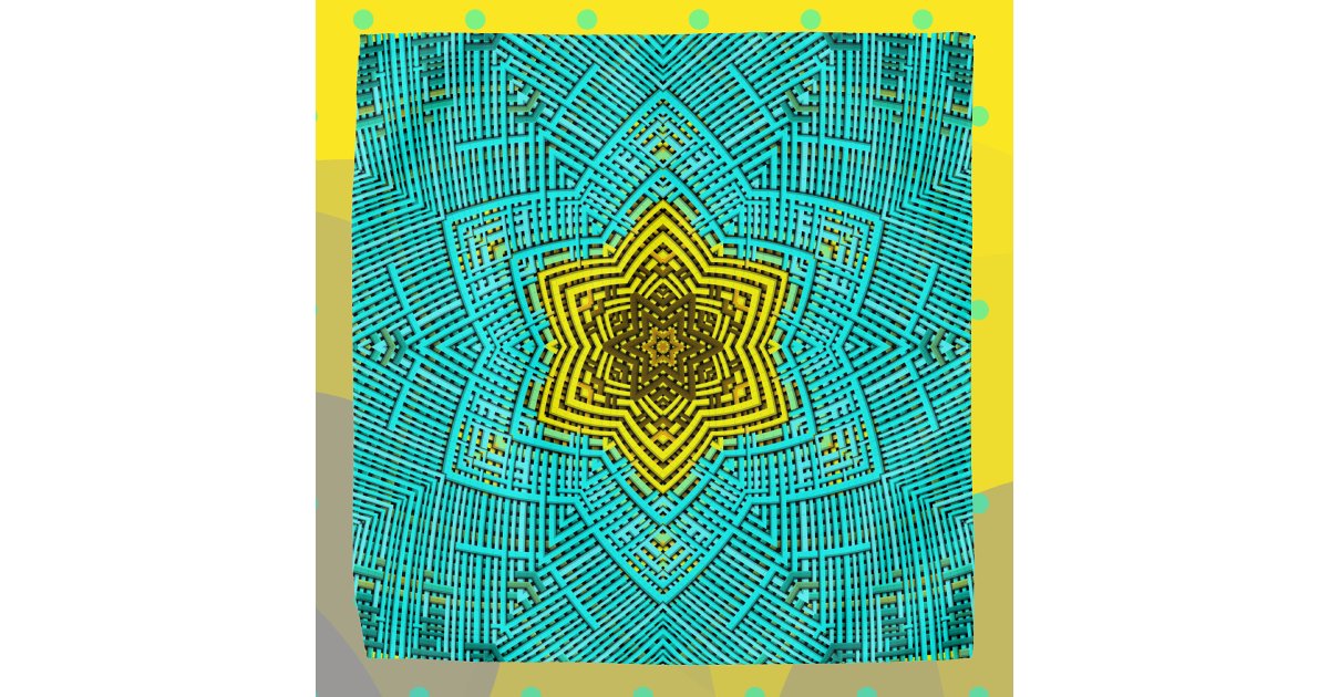 Weave Mandala Blue and Yellow Bandana | Zazzle