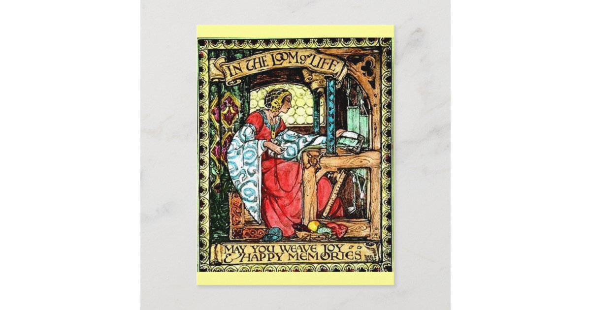 Weaving Woman Postcard | Zazzle