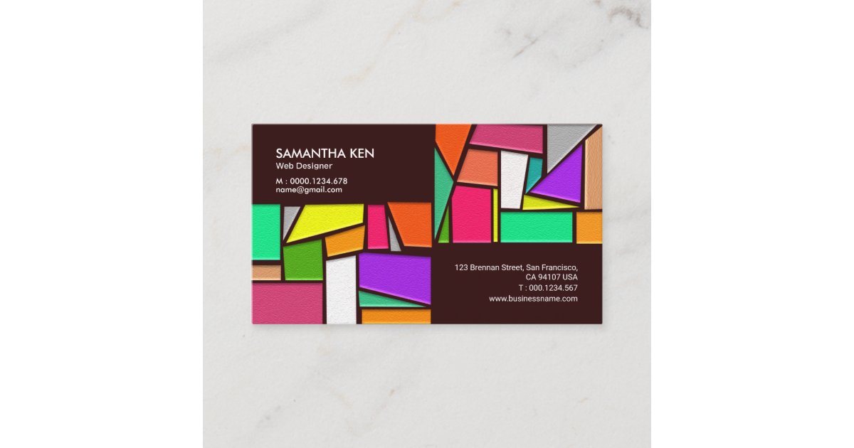 Web Designer's Bright Color Palette Business Card | Zazzle