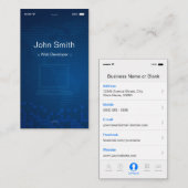 Web Developer - Apple iOS Customizable Flat Design Business Card | Zazzle