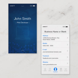 Web Developer - Apple iOS Customizable Flat Design Business Card | Zazzle