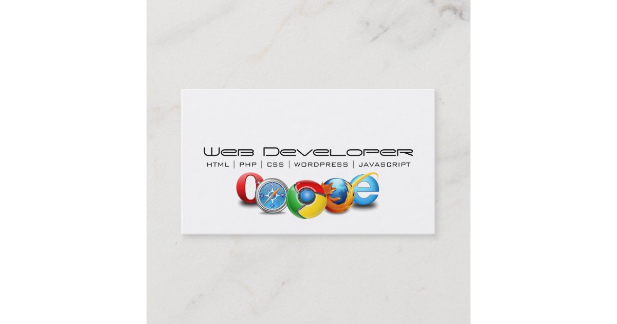 Web developer business card | Zazzle