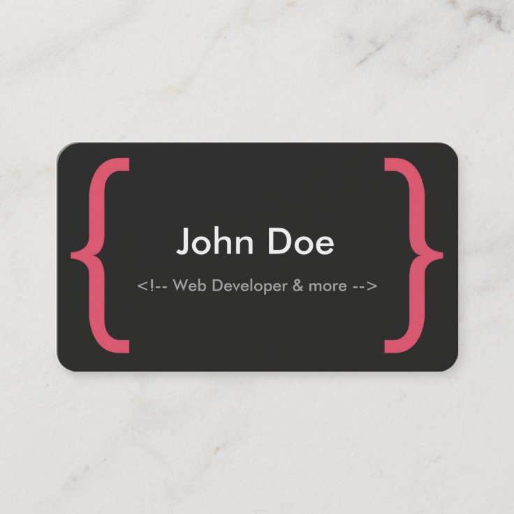 Web Developer Business Card | Zazzle