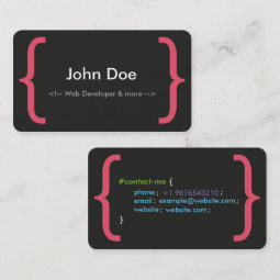 Web Developer Business Card | Zazzle