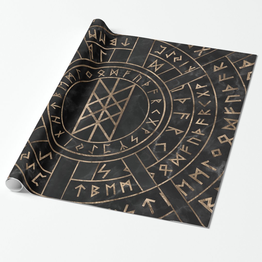 Web of Wyrd The Matrix of Fate- Marble and gold Wrapping Paper | Zazzle