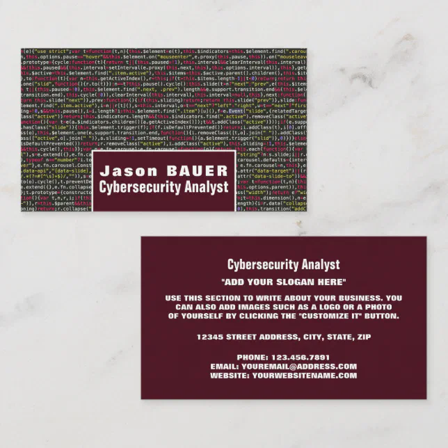 Web Script, Information Technology, Computer Business Card | Zazzle