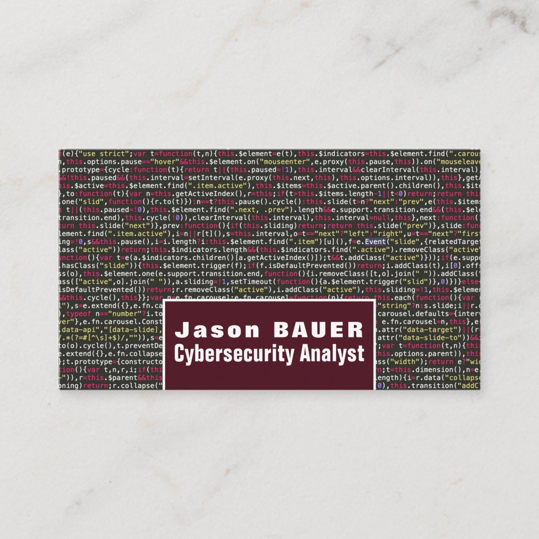 Web Script, Information Technology, Computer Business Card | Zazzle
