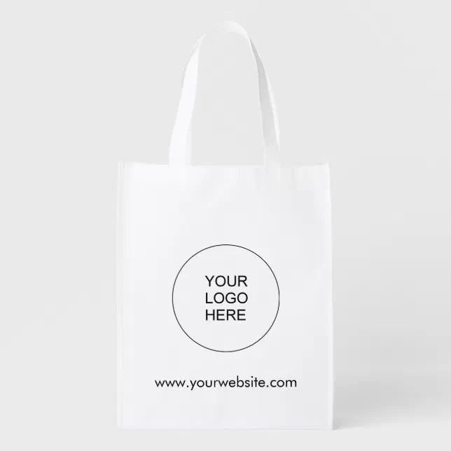 Website Address Add Logo Template Promotional Grocery Bag | Zazzle