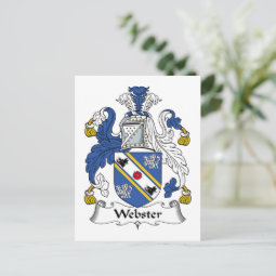 Webster Family Crest Postcard | Zazzle