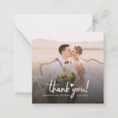 Wedding 2 Photos Handwritten Thank You Card | Zazzle