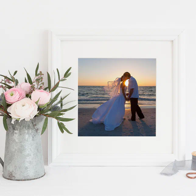 Wedding 8"x8" photo print | Zazzle