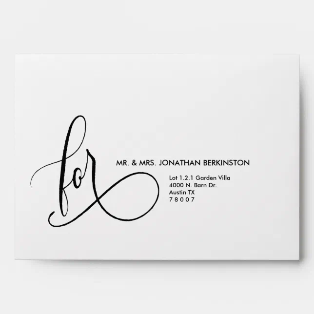 Wedding A7 Envelope rustic calligraphy theme | Zazzle