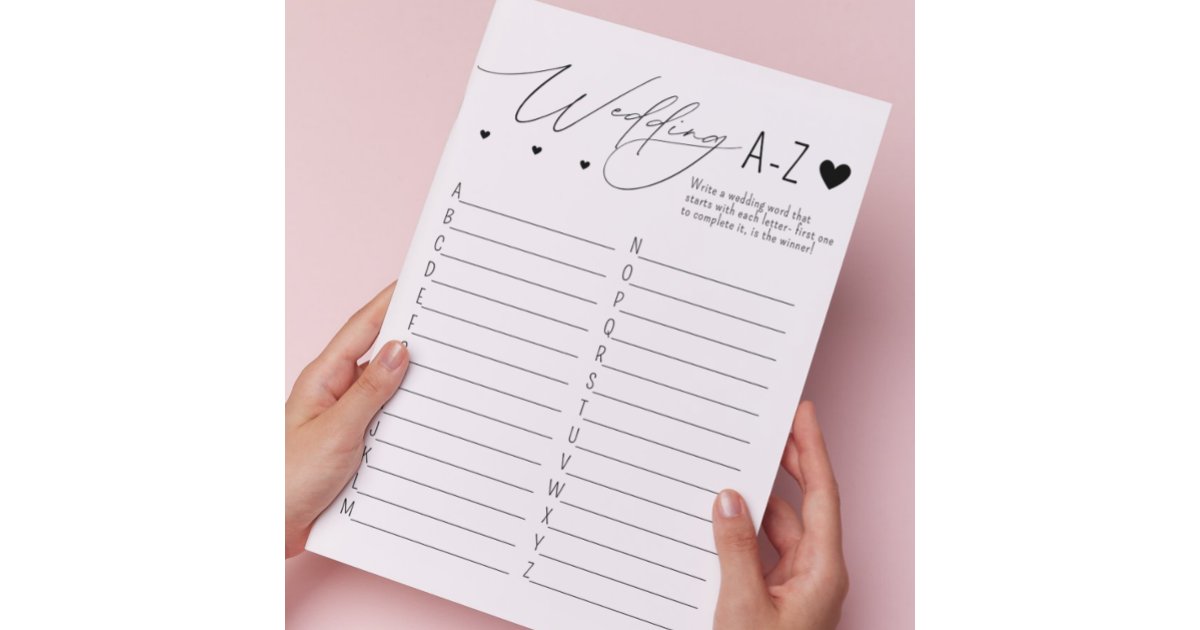 Wedding ABC Game Letterhead | Zazzle