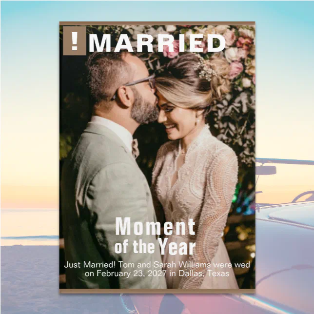 Wedding Add Photo Fun Magazine Cover Acrylic Print | Zazzle