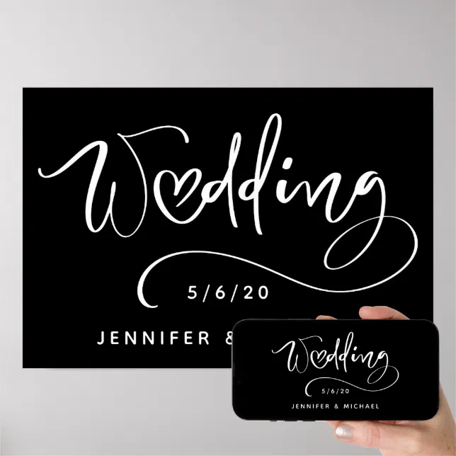 Wedding | Add Your Name & Date Poster | Zazzle