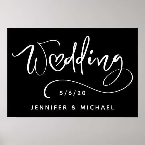Wedding | Add Your Name & Date Poster | Zazzle