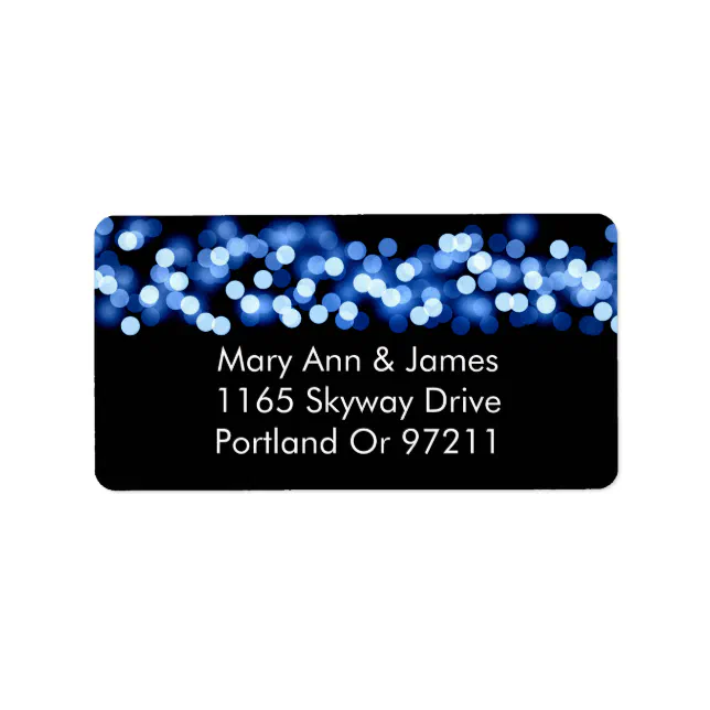 Wedding Address Blue Hollywood Glam Label | Zazzle