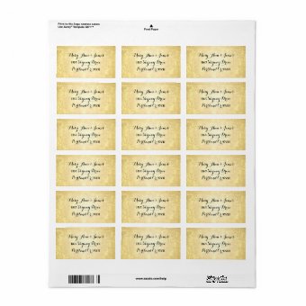 Wedding Address Gold Foil Look Stars Confetti Label | Zazzle