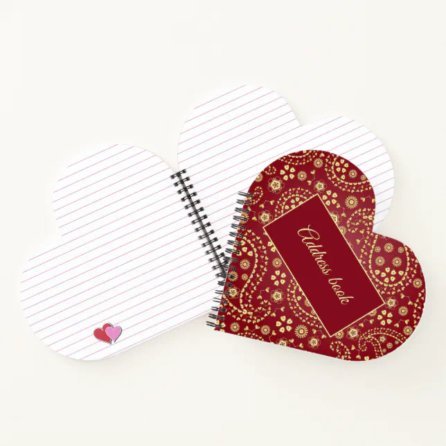 Wedding Address Keeper Burgundy & Paisley Set Note Notebook | Zazzle