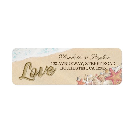 Wedding Address Summer Sea Beach Starfish Seashell Label | Zazzle.com