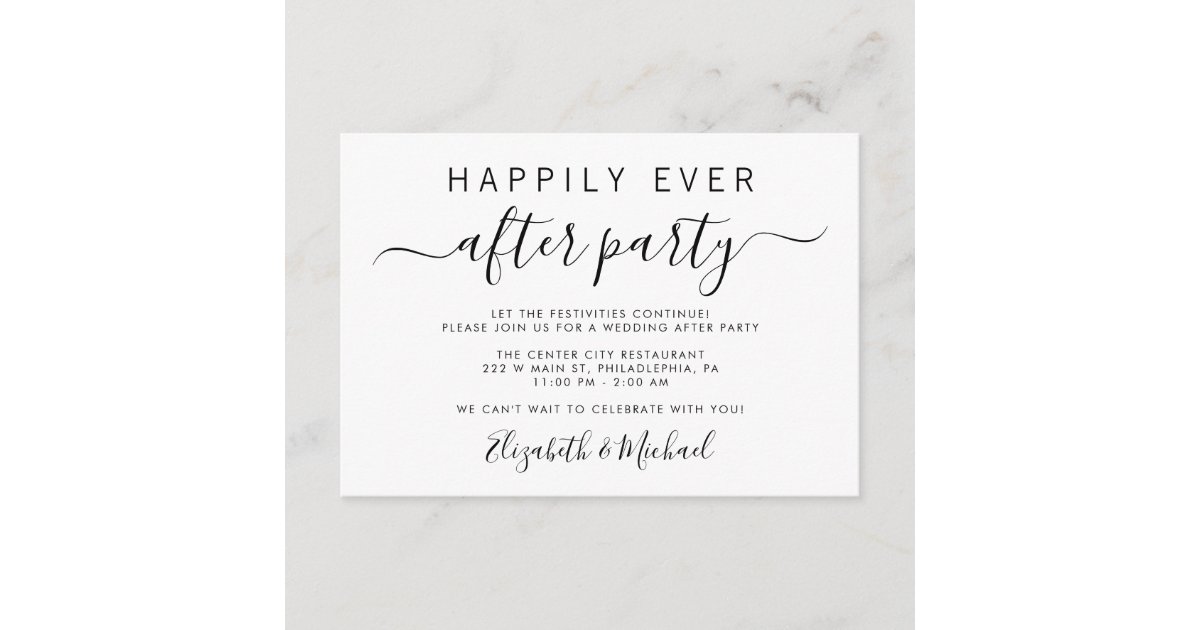 Wedding After Party Invitation Enclosure Card | Zazzle