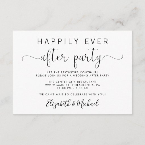 Wedding After Party Invitation Enclosure Card | Zazzle