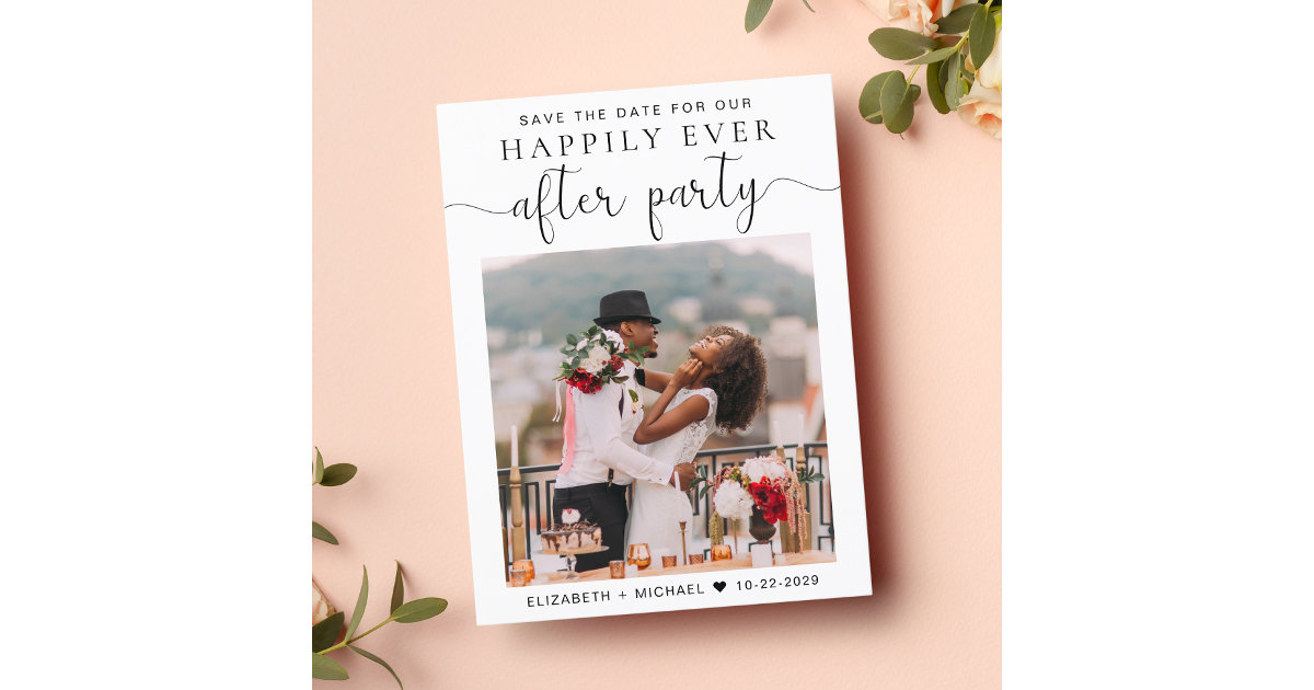 Wedding After Party Photo Reception Save the Date Announcement Postcard ...