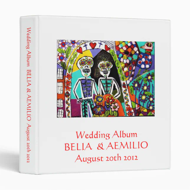 Wedding Album - Day of the Dead : Mexican Couple Binder | Zazzle