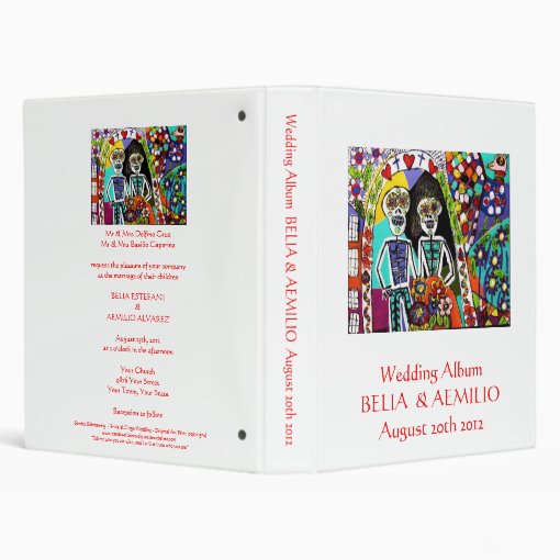 Wedding Album - Day of the Dead : Mexican Couple Binder | Zazzle