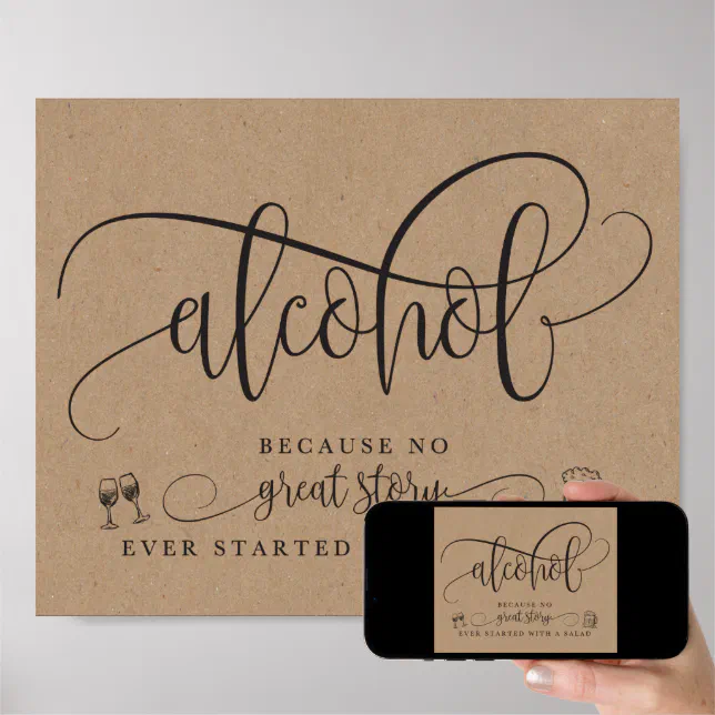 Wedding Alcohol Bar Sign | Zazzle