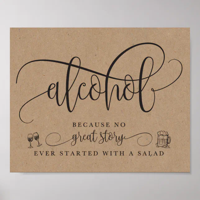 Wedding Alcohol Bar Sign | Zazzle