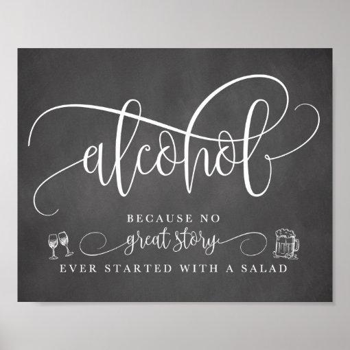 Wedding Alcohol Bar Sign | Zazzle